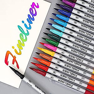 R-ejet Dual Brush Marker Pens - 12 Double Tip Brush Pens Art Markers - Fine and Brush Tip Pen Art Supplier for Kids Adult Coloring Books, Bullet Journaling, Drawing
