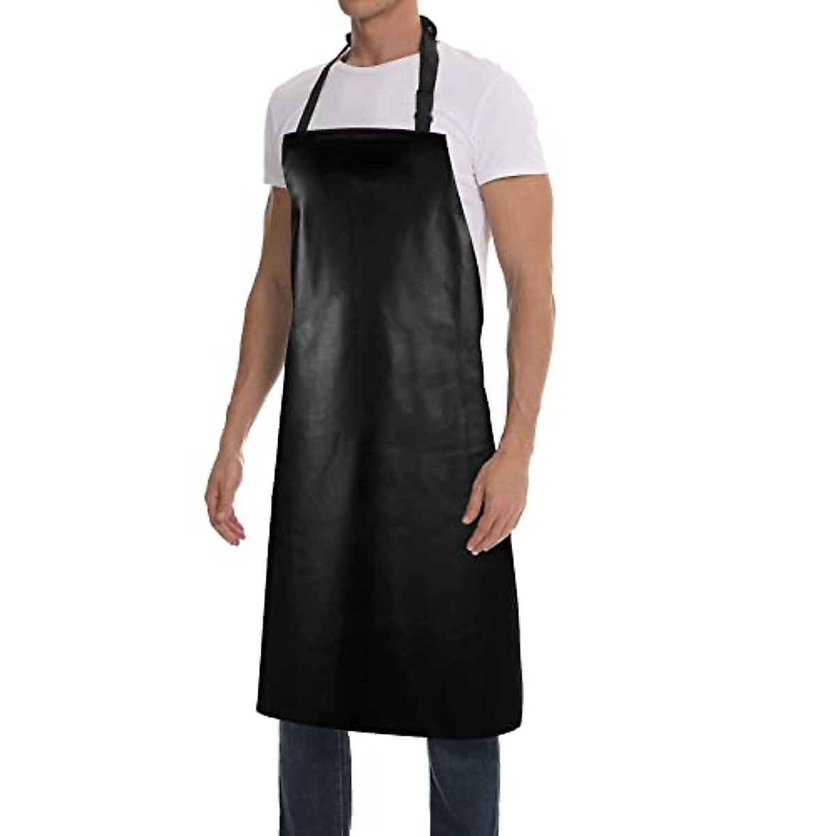 Homsolver Waterproof Apron,35" Heavy Duty Rubber Vinyl Dishwashing Apron,Lab Industrial Chemical Butcher Apron,Dish Apron