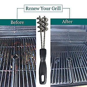 Grill Brush for Big Green Egg Stainless Steel Barbecue Grill Brush BBQ Grill Cleaning Bristle Free Brush 7.5" Long Handle Cleaner for Big Green Egg ,Weber,Stainless Steel& Porcelain Barbecue Grates
