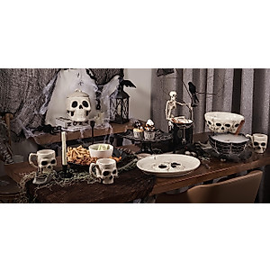 Bico Halloween Spider Web 9.5 inch Black Candy Ceramic Serving Bowl, for treats, chocolates, cookiess, Microwave and Dishwasher Safe