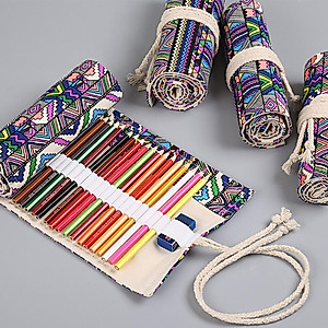 12/24/36/72 Slot Pencil Wrap Pencil Rolls, Sketch Pencil Wrap Case, Artist Colored Pencils Roll Up Bag, Drawing Organizer Bag(12 holes)