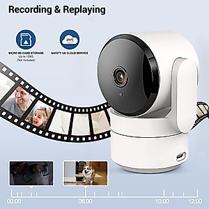 WiFi Security Camera for Home,1080P Indoor Camera for Pet/Baby Monitor,360 Motion Track,Privacy Mode,Cloud&Micro SD Card Storage,2-Way Audio,Google Assistant & Alexa Compatible (Plug in Camera)