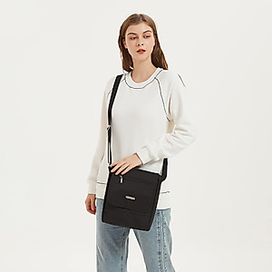 MHCNLL Women Crossbody Purses with Anti Theft RFID Ladies Waterproof Shoulder bag Handbag (black)