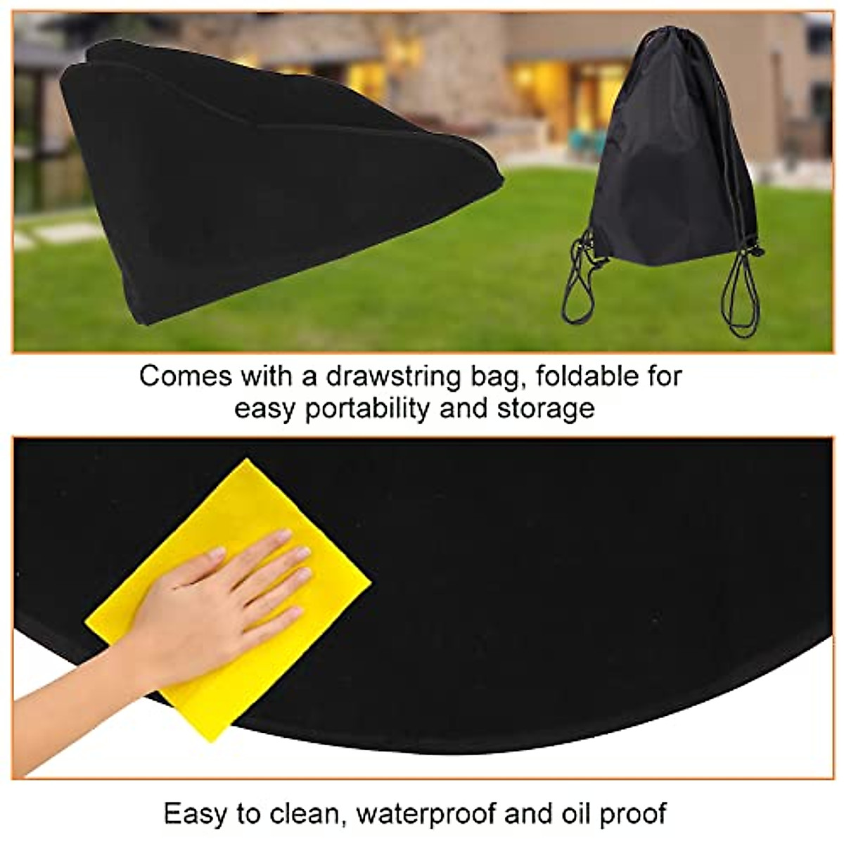 Fire Pit Mats for Under Fire Pit,Grill Mats for Outdoor Grill Deck Patio Protector,Flame Retardant & Heat Insulation BBQ Mat for Under BBQ,Fireproof Mat for Fire Pit(Size:36 * 36)