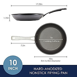 Rachael Ray Cook + Create Hard Anodized Nonstick Frying Pan/Skillet, 10 Inch - Black