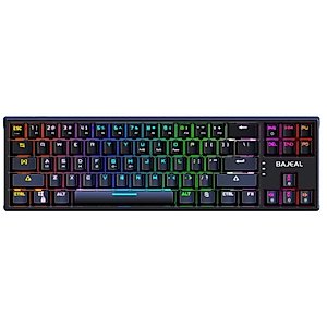 MatureGirl K71 Mechanical Gaming Keyboard, RGB LED Backlit Gaming Keyboard, Wired Ergonomic Computer Keyboard with Blue Switches, for PC Gamer/Windows Gaming (Black)