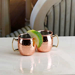Cambridge EWMT01MTCB1BM Faceted Copper Mini Mule Mug Shot Glasses, Set Of 4