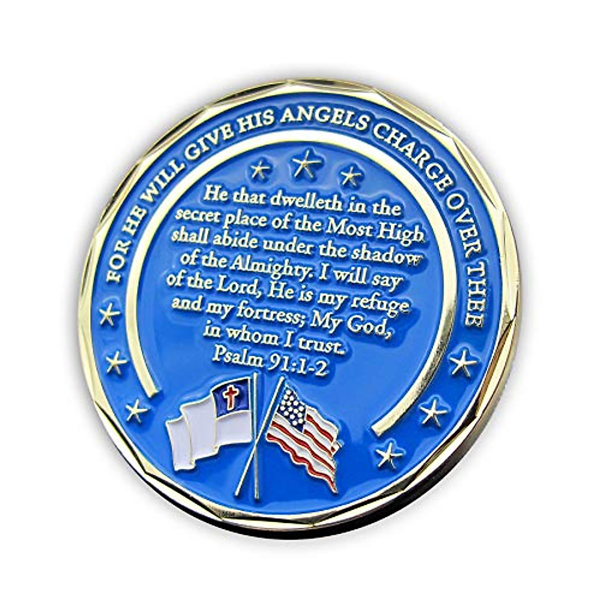 Medical Doctor Psalm 91 Challenge Coins, Gift for Doctors, Men & Women, The Lord is My Refuge & My Fortress, Primum Non Nocere - First Do No Harm. Pocket Token of Peace and Protection