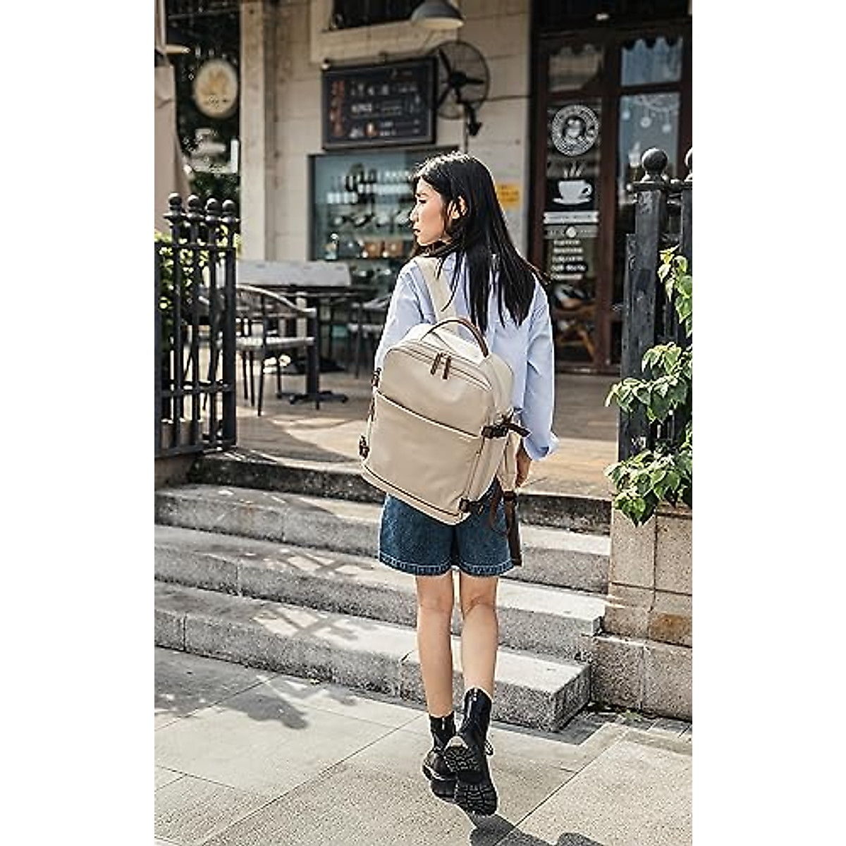 GOLF SUPAGS Laptop Backpack with Separate Laptop Compartment Fits 15.6 Inch Notebook Large Capacity Computer Bag for Women Work Travel College Backpacks (Apricot)