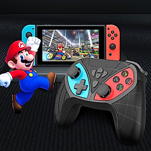 Switch Controllers, Wireless Controller for Nintendo Switch/Lite/OLED Controller with a Mouse Touch Feeling on Back Buttons, Extra Switch Pro Controller with Wake-up,Programmable, Turbo Function (Black)