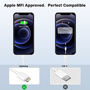 iPhone Charger [Apple MFi Certified] 2 Pack Apple iPhone Charging Lightning Cable Data Sync Cord with USB Wall Charger Block Box Travel Plug Adapter for iPhone 14/13/Pro/Max/XR/X/Xs/Max/8/Plus/AirPod