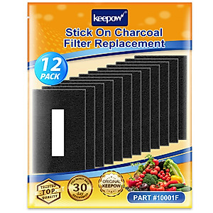 KEEPOW 12 Pack Trash Can Deodorizer Stick On Compost Bin Filter, Activated Charcoal Filter for Indoor Kitchen Compost Bucket, Trash Cans, Countertop and Recycle Bins (Rectangle)
