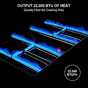 Flat Top Griddle Grill Station,Camplux Propane Gas Tabletop Griddle for Camping,Outdoor,Tailgating,Kitchen-BBQ Grill with Knobs & Ignition,22 inch