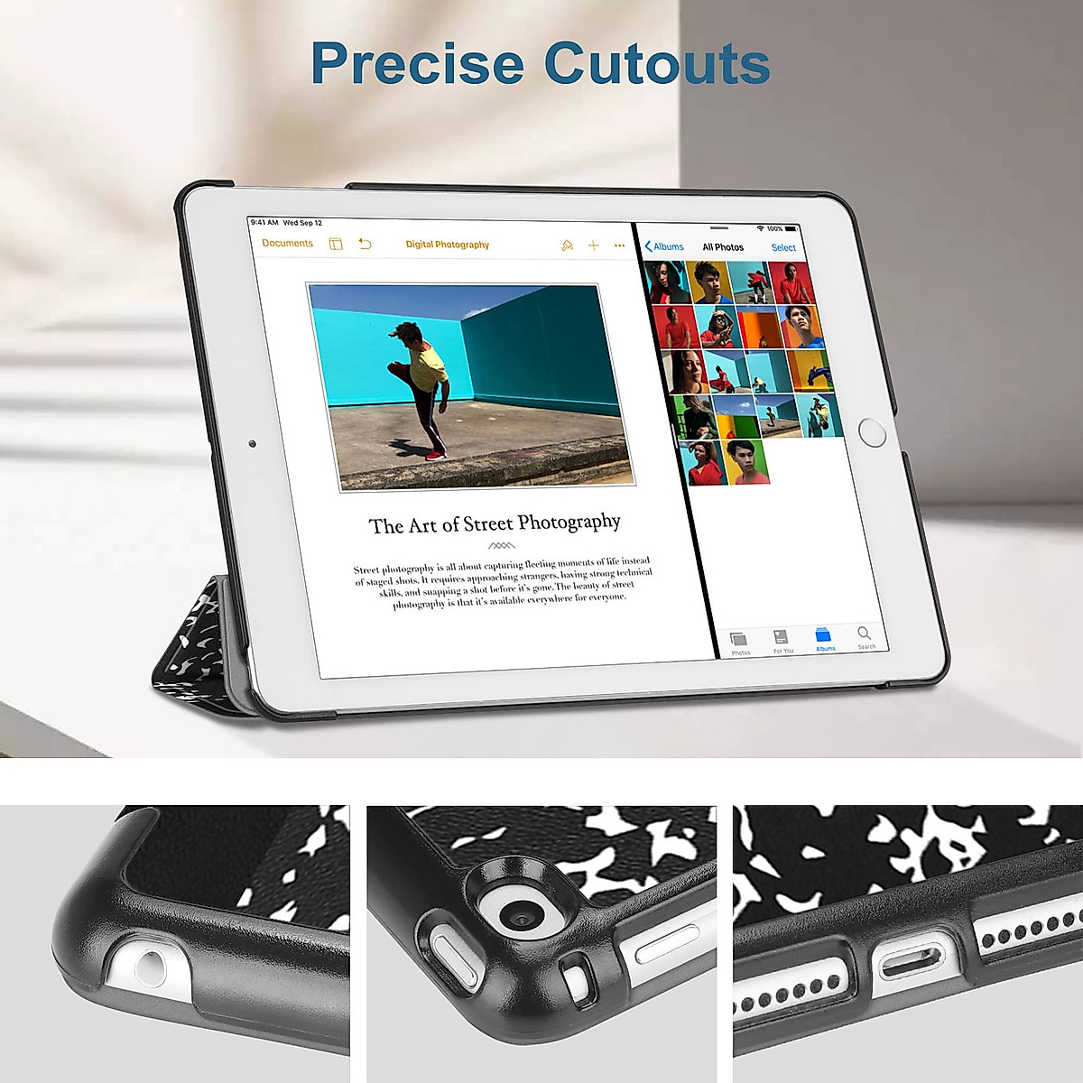 Fintie Case for iPad 6th / 5th Generation (2018/2017), iPad Air 2 / Air 1 (9.7 Inch) - Lightweight Slim Shell Standing Cover with Auto Wake/Sleep Feature, Composition Book Black