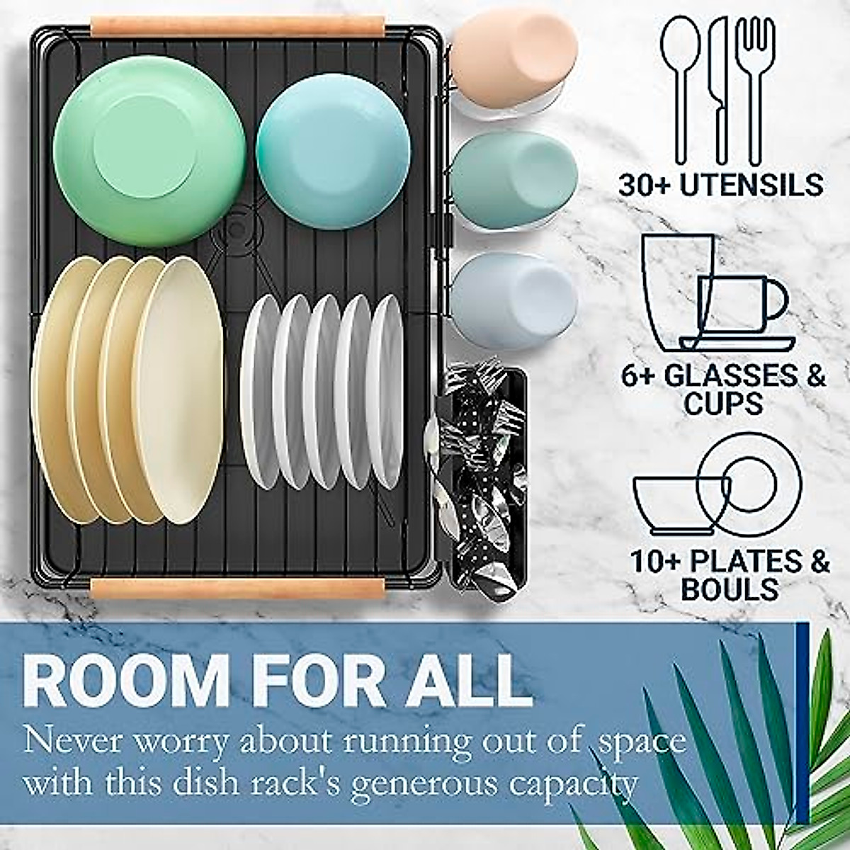 Dish Drying Rack - Dish Drainers for Kitchen Counter - Compact Portable Drainboard - Best RV Accessories Kitchen Storage & Organization - Kitchen Essentials Dish Drying Rack - Housewarming Gift Idea