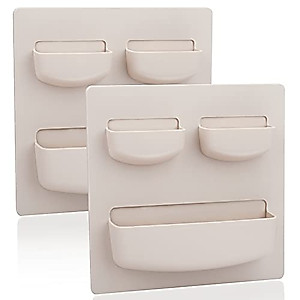 LYroo 2 Pack Adhesive Bedside Shelf Organizers and Storage for Bedroom,Dorm Room Storage Aesthetic Room Decor,Teen Room Decor,Ideal for Glasses,Remote,Earphone,Cell Phone Charger