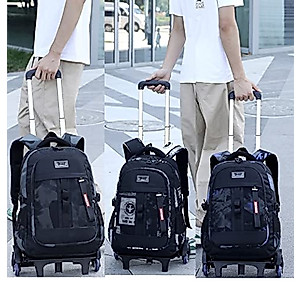 Rolling Backpack for Boys Kids Bookbag with Wheels for School Trolley School Bag