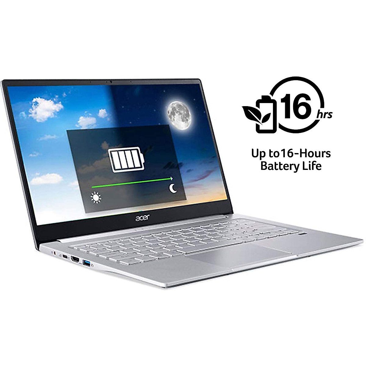 Acer Swift 3 Intel Evo Thin & Light Laptop, 14" Full HD, Intel Core i7-1165G7, Intel Iris Xe Graphics, 8GB LPDDR4X, 256GB NVMe SSD, Wi-Fi 6, Fingerprint Reader, Back-lit KB, SF314-59-75QC (Renewed)