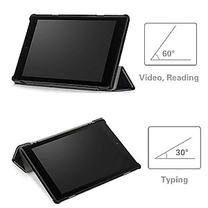 Case for Amazon Fire HD 10 Tablet (7th and 9th Generation, 2017 and 2019 Release) - Slim Folding Stand Cover with Auto Wake/Sleep .NOT for 2021 Released 11th Generation fire HD10(Black)