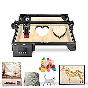 Longer RAY5 Laser Engraver 60W, Laser Engraver 10W Output Power, 32-bit Motherboard, Compresed Spot CNC, App Offline Control, DIY Engraver Tool for Metal/Glass/Wood, Engraving Area 15.7"x15.7"