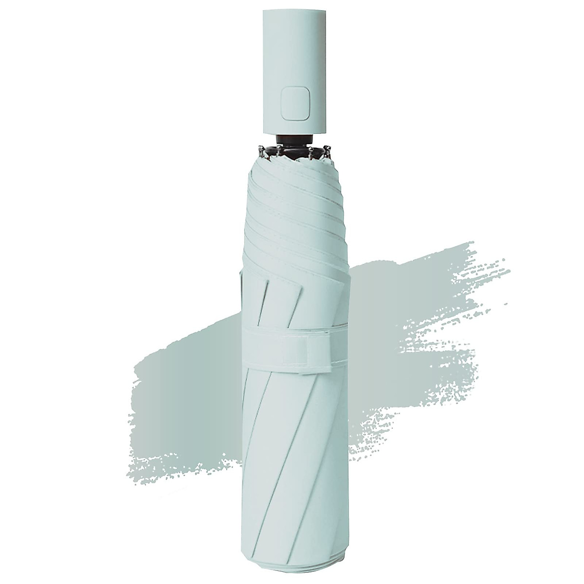 W.L Umbrella for Rain Windproof Parasol Umbrella for Sun Compact Umbrella Folding Umbrella Automatic Open UV-Protection Lightweight Large and Portable (Mint Green)