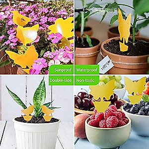 Fruit Fly Sticky Traps, Sticky Traps for Bugs 96 Pack Yellow Double Side Sticky Trap with Shovel for Gnat, Fruit Fly, White Fly, Aphid, Leaf Miner