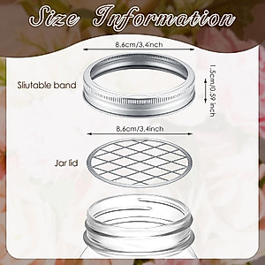 15 Pieces Mason Flower Jar Insert Lid for Wide Mouth Mason Canning Jars Metal Flower Lid Insert Mason Grid Flower Organizer Lid Insert Mason Jar Lids with Straw Hole
