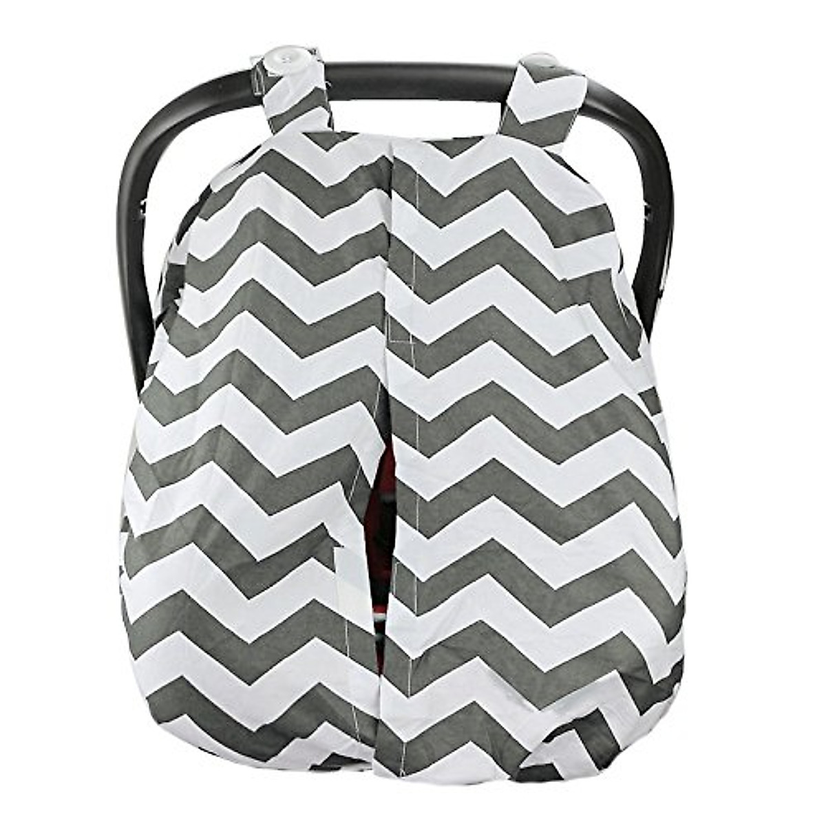 Car Seat Canopy for Boy & Girl | Peekaboo Opening, Universal Fit, Soft Cotton, Chevron, Baby Carseat Protector from Bugs & Flies | Son & Rain, Cool Warm Weather …