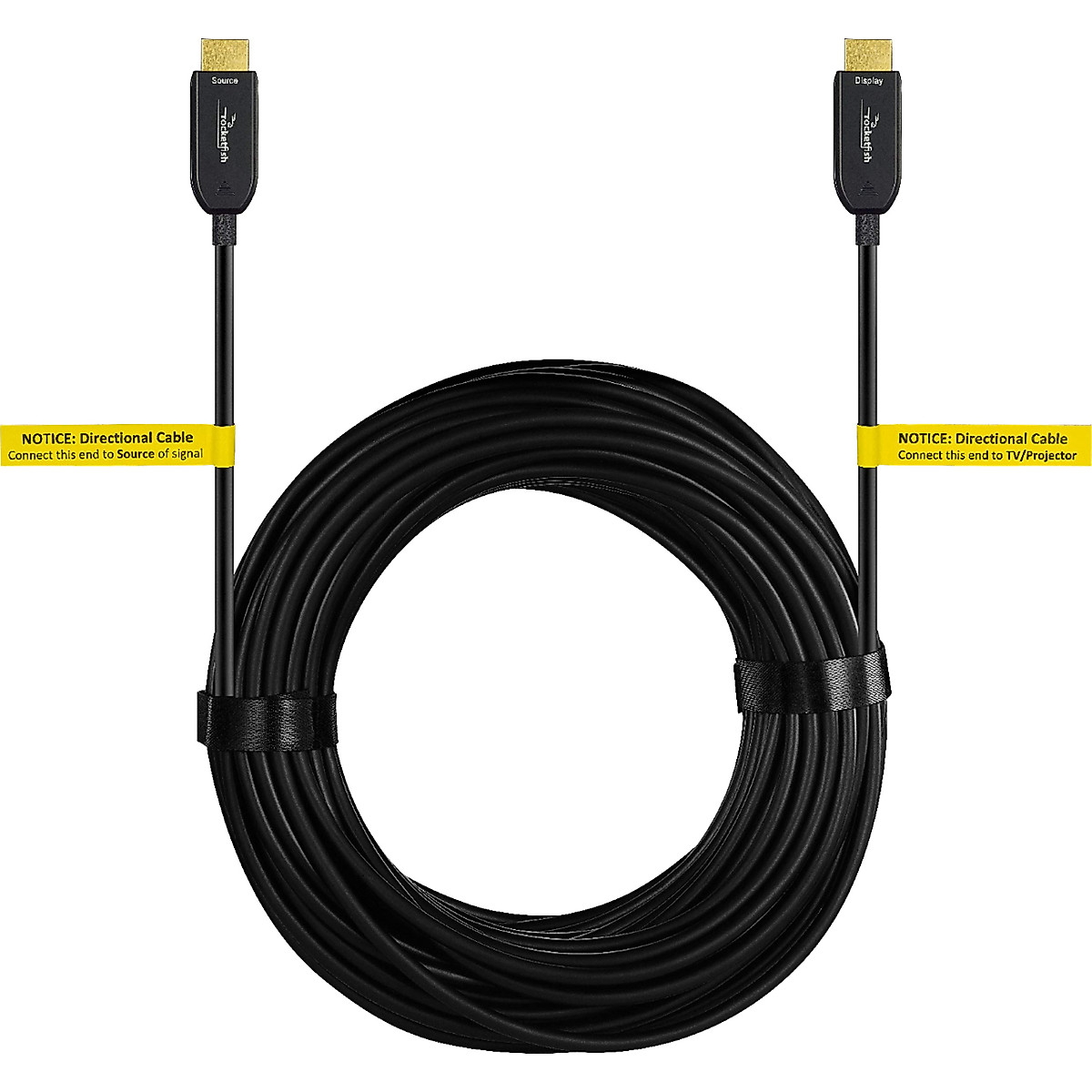 Rocketfish™ - 100' 4K UltraHD/HDR in-Wall Rated Active Fiber Optical HDMI Cable - Black