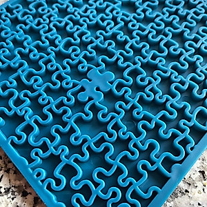 SodaPup Jigsaw eMat – Durable Lick Mat Feeder Made in USA from Non-Toxic, Pet-Safe, Food Safe Rubber for Mental Stimulation, Avoiding Overfeeding, Fresh Breath, Digestive Health, Calming, & More