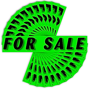 VERSA-TAGS 7.5" Black/Green Vinyl Number Decals 11 Dozen Set Windshield Pricing & 1 Pack of Each of Financing Available, for Sale, One Owner 14.5" x 2.75" Sticker Windshield Decal Auto Dealership