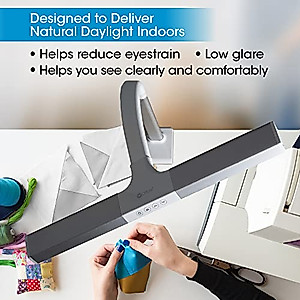 OttLite LED Desk Lamp with Sturdy Clamp - Extra Wide Lighting, Dimmable with 5 Brightness Settings & Energy Efficient Natural Daylight LEDs for Home Office, Computer Desk, Dorms & Workbench