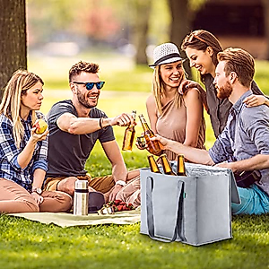 GOPORT Insulated Reusable Grocery Shopping Bags, Heavy Duty Large Tote Bag Set with Extra Long Handles Thermal Lining Grocery Bags