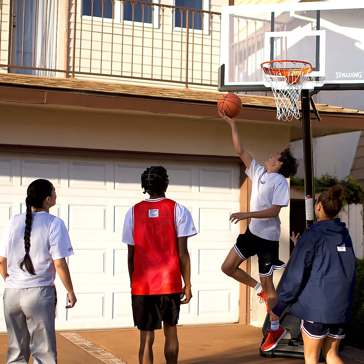 The Ultimate Hybrid, 60" Acrylic, Alum Trim, 3 Piece 3.5" Pole, Screw Jack Lift, Arena Slam Rim, Board Pad