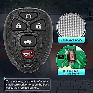 X AUTOHAUX 315MHz KOBGT04A Keyless Entry Remote Car Key Fob for Chevy Malibu 2004-2012 for Pontiac G6 05-10 G5 07-09 Grand Prix 05-08 for Buick LaCrosse 05-09 22733524 5 Buttons
