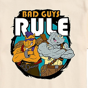HYBRID APPAREL - Teenage Mutant Ninja Turtles - Bad Guys Rule - Men's Short Sleeve Graphic T-Shirt - Size Small Cream