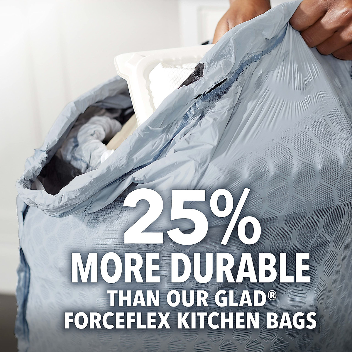 Glad ForceFlex MaxStrength with Clorox Tall Kitchen Trash Bags, 13 Gal, 34 Ct (Package May Vary)