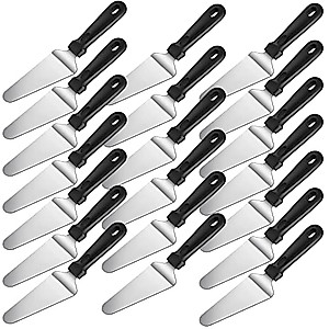 20 Pieces Pizza Spatula Pie Server Stainless Steel Cake Serving Spatula Non Slip Easy to Grip Baking Triangular Spade Plastic Handle Shovel for Desserts Pizza Pie Cake Biscuit