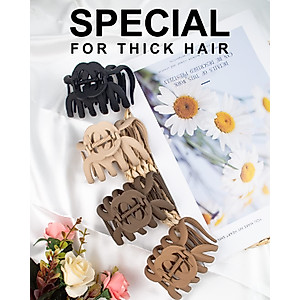 4 Pieces 3.5'' Large Octopus Claw Clips for Thick Long Hair, Big Hair Clips for Women, Strong Hold Hair Claw Clips, Matte Non-slip Jaw Hair Clips (Neutral Color)