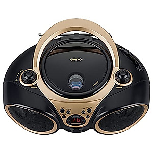 Jensen CD-490 Champagne Portable Sport Boombox Stereo CD Player with AM/FM Radio and Aux Line-in & Headphone Jack (Limited Edition Color)