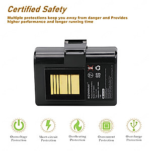 Replacement Battery for Zebra Zq520 ZQ500 ZQ510 Qln320/HC Qln220/HC Zr628 Printers,P1031365-025 P1031365-069 3400mAh/7.4V