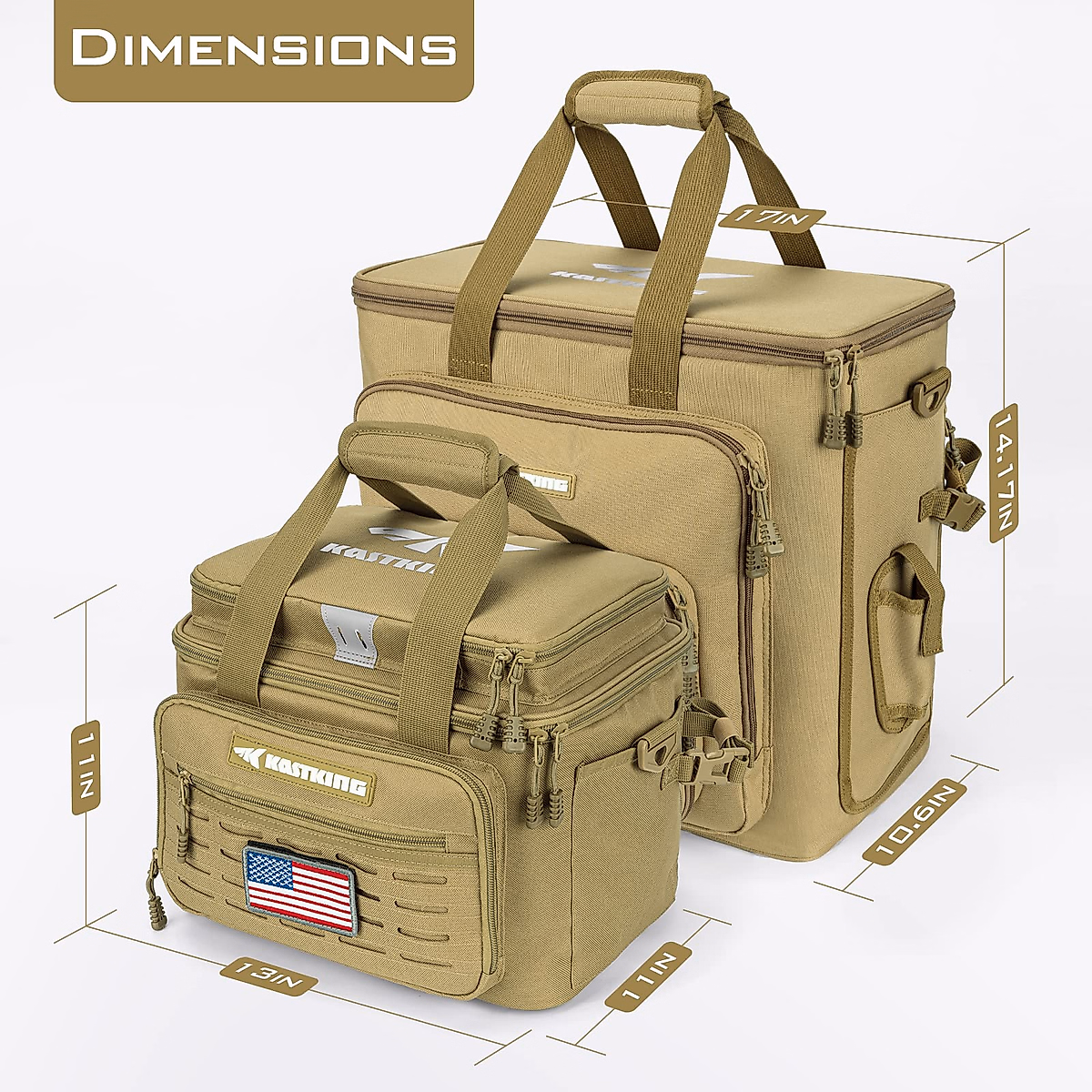 KastKing Karryall Fishing Tackle Bags for Saltwater or Freshwater Fishing - Water Resistant Material - Fishing Gear Storage - Medium Khaki