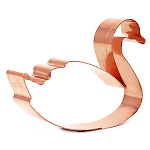Swimming Swan Bird Cookie Cutter 4 X 3 inches - Handcrafted Copper Cookie Cutter by The Fussy Pup