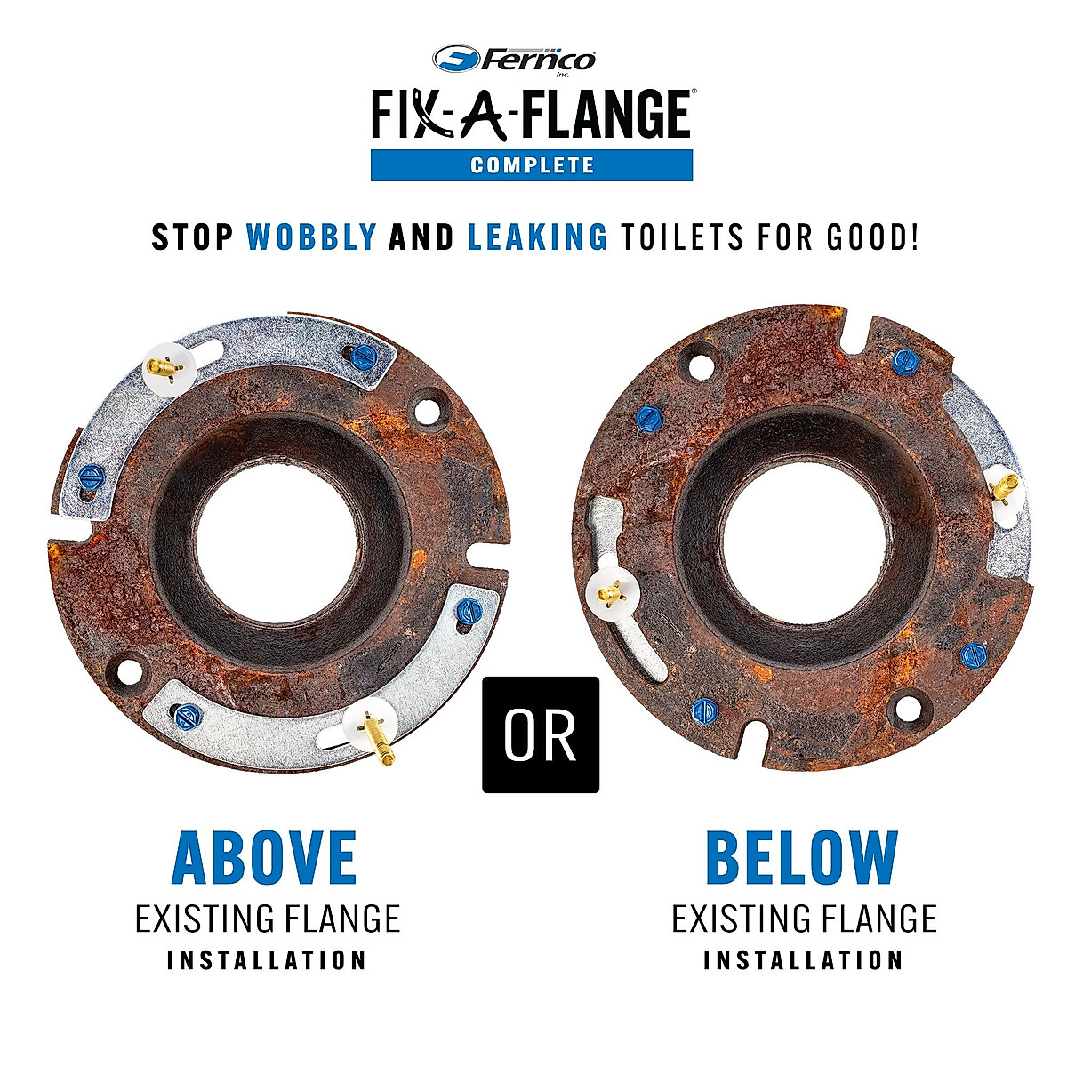 Fernco Fix-A-Flange Complete Universal Toilet Flange Water Closet Repair Kit
