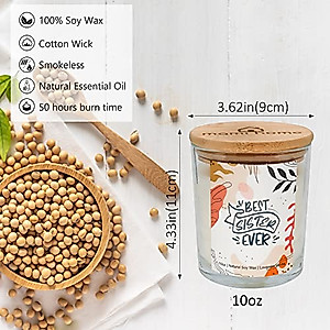 Happy Birthday Sister Scented Candle for Christmas- I Love You Sister Candle for Sister, BFF, Funny Sister in Law Birthday Gifts, 10 Oz (Lavender Vanilla - V2)