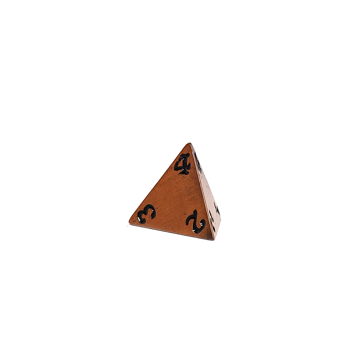 Legendary Copper Metal Polyhedral Dice Set with Black Signature Font - 7 Piece Collection