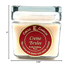 Circle E Candles, Creme Brulee Scent, Medium Size Jar Candle, 32oz, 2 Wicks