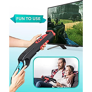 Skywin Gun Controller for N-Switch JoyCons - Compatible with Nintendo Switch Gun Shooting Games (Black)