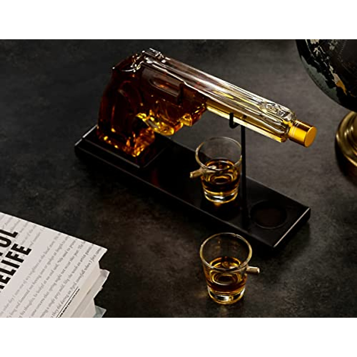 Gifts for Dad, Whiskey Gifts for Men, Whiskey Decanter Bottle and Bullet Shot Glasses, Whiskey Glasses, Decanter Set for Scotch Whiskey Vodka Bourbon
