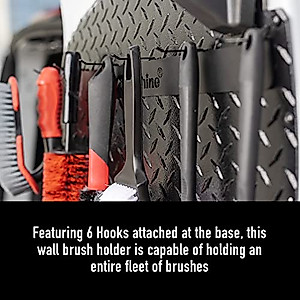 Maxshine Detailing Brush Hanger – 6 Durable Hooks Ready to Serve for Holding car Detail Brushes, Sturdy Design, Lightweight, Wall Mounted